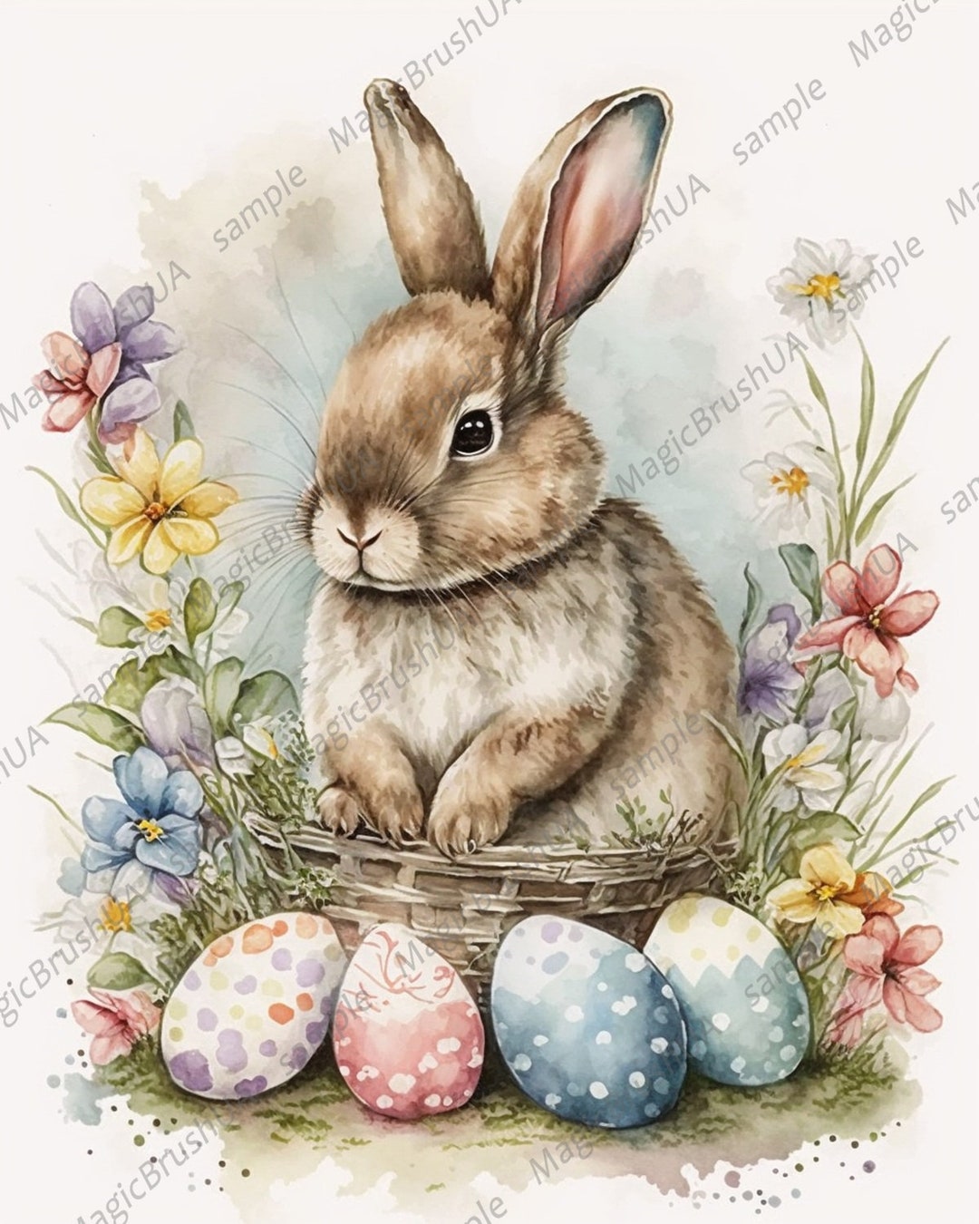 Easter Bunny 10 Portraits Clipart, Commercial Use, Bunny Clipart ...