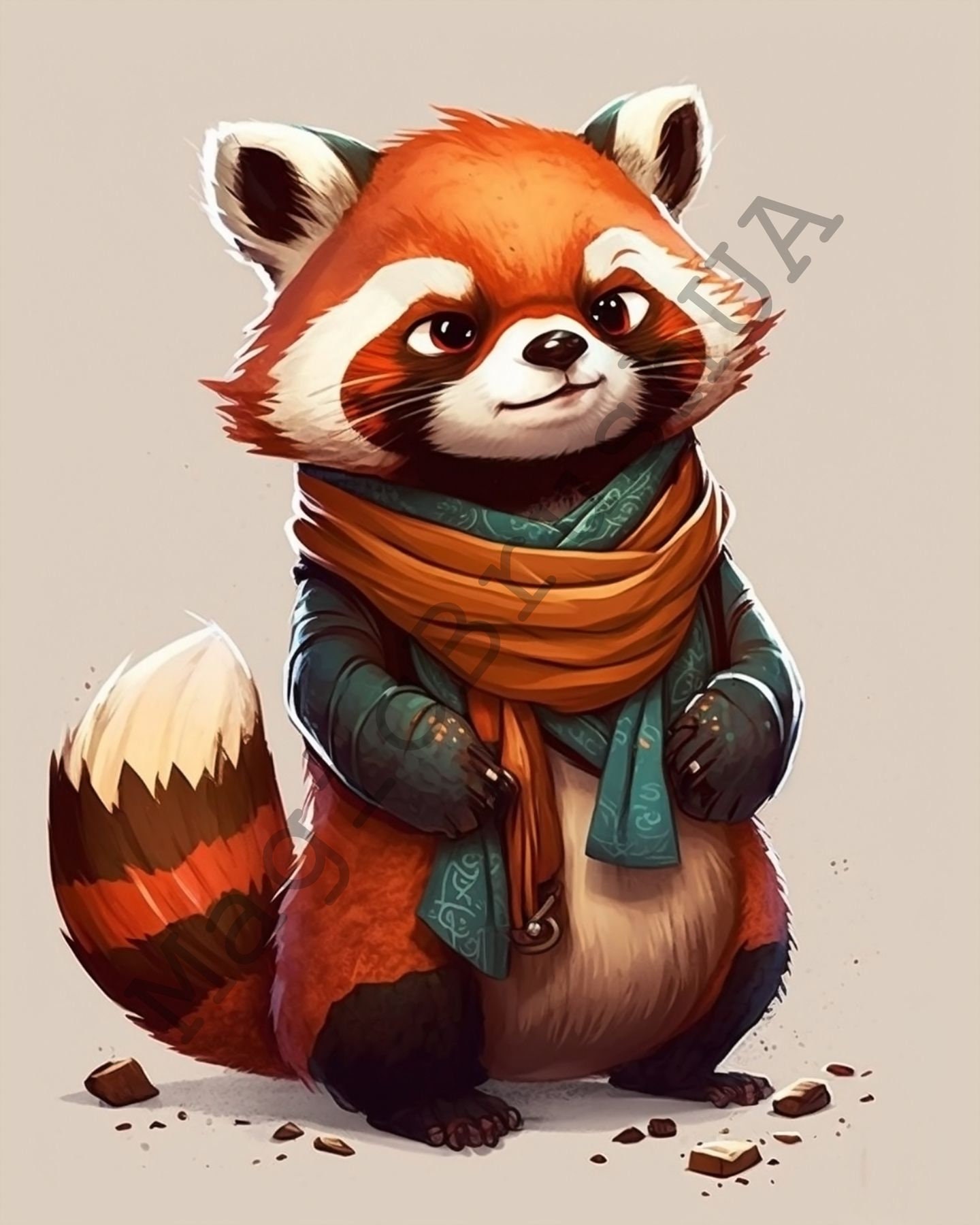 Red Panda Cartoon Character