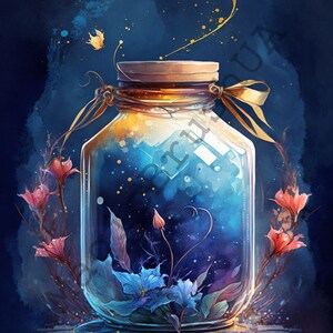 Fantasy Jar 24 Portraits Set, Magic Jar Clipart, Commercial Digital ...