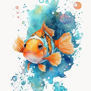 Fish Nemo 16 Portraits Set, Fish Nemo Clipart, Commercial Use, Digital ...