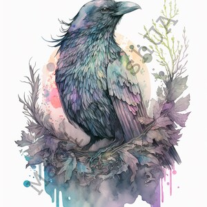 Mysterious Crow 12 Portraits Set, Mysterious Crow Clipart,commercial Digital Download, Crow ...