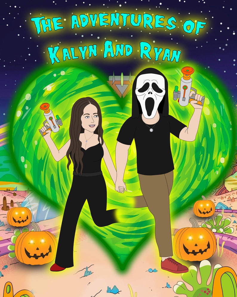 Custom Rick Portrait Cartoon Illustration Family Portrait - Etsy