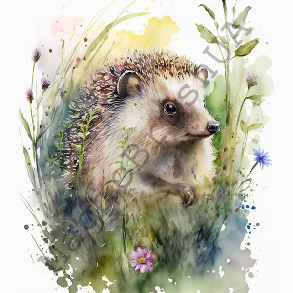 Hedgehog Portrait - Etsy