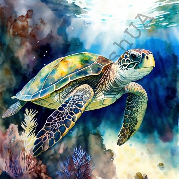 Turtle Portrait - Etsy