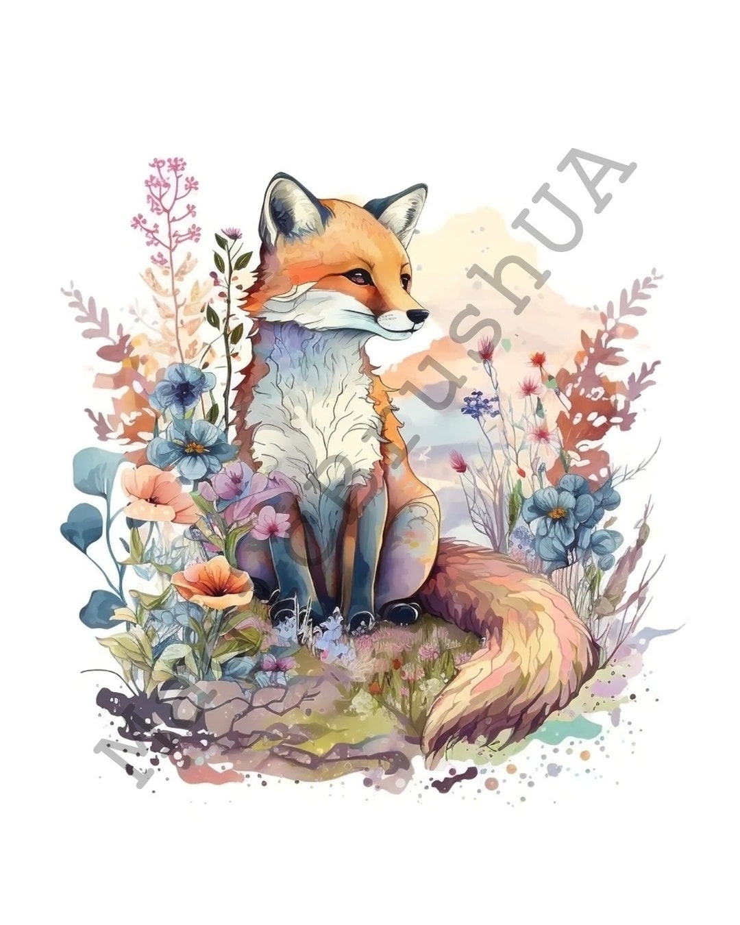 Fox 10 Portraits Set, Fox Clipart, Commercial Use, Fox Bundle, Digital ...