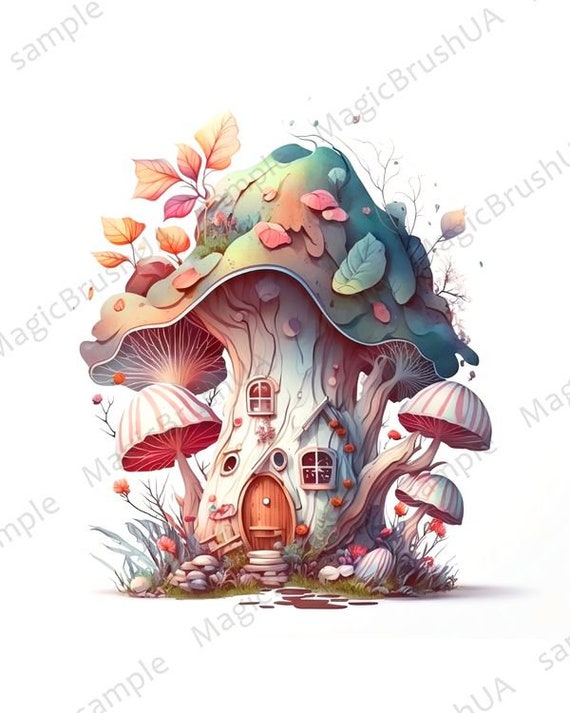 Mushroom House Clip Art