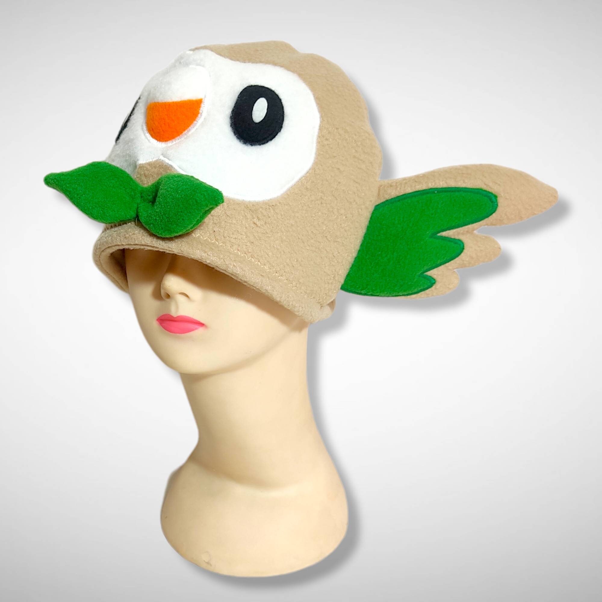 Poke Rowlet hat fleece animal - Etsy.de