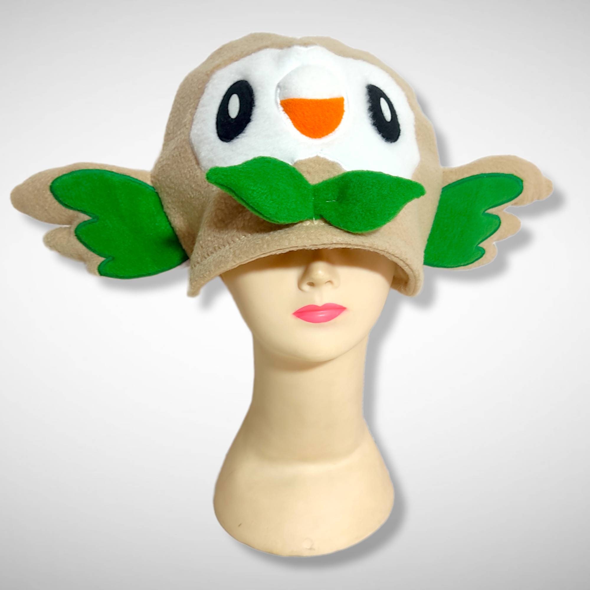 Poke Rowlet hat fleece animal - Etsy.de