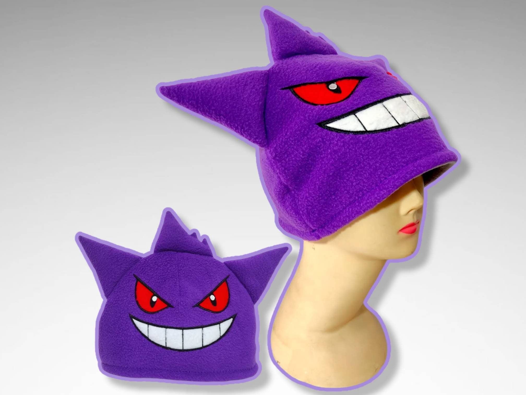 Poke Gengar Hat Fleece Animal Ghost - Etsy