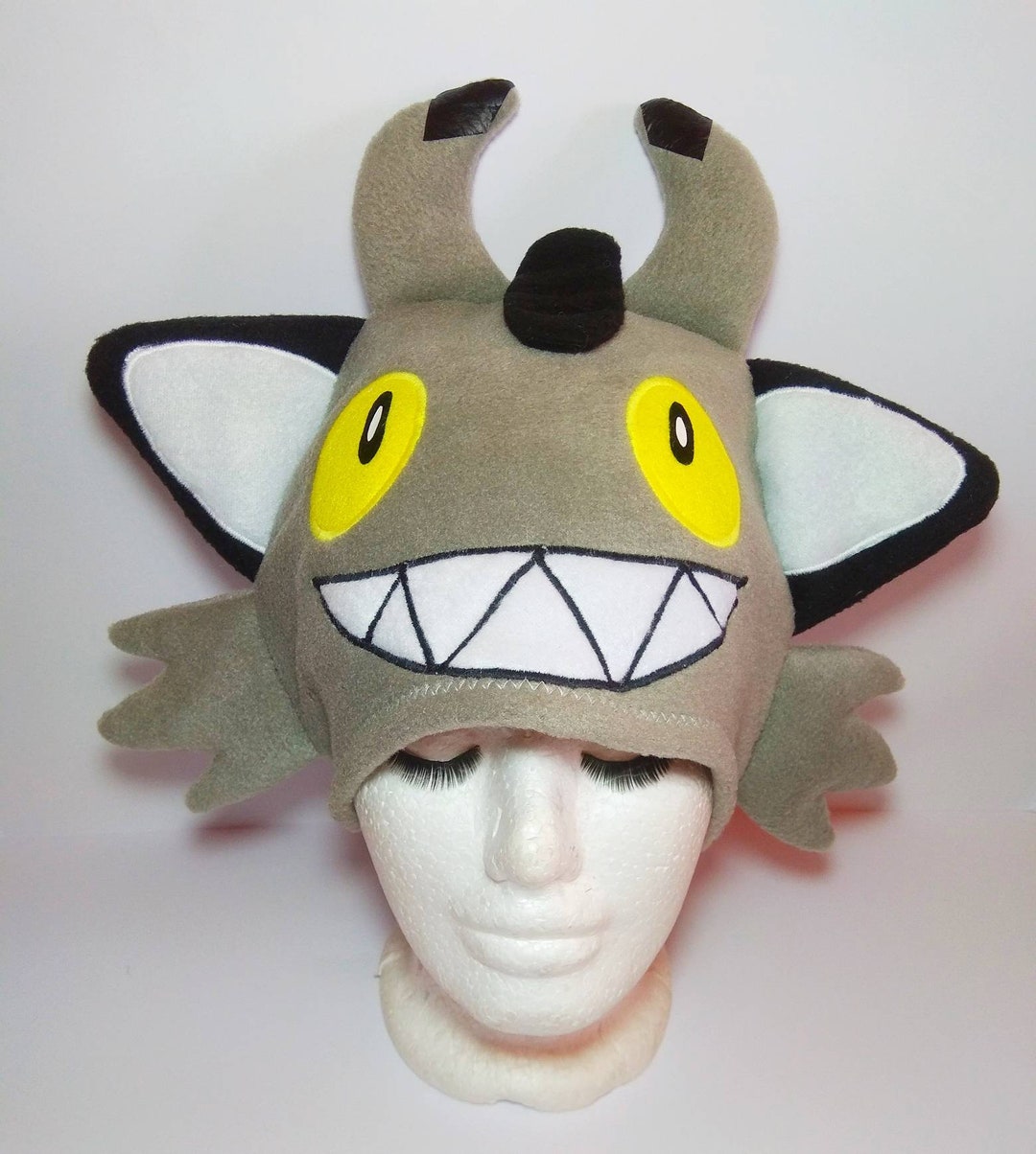 Poke Meowth Galar Hat Fleece Animal Smile - Etsy