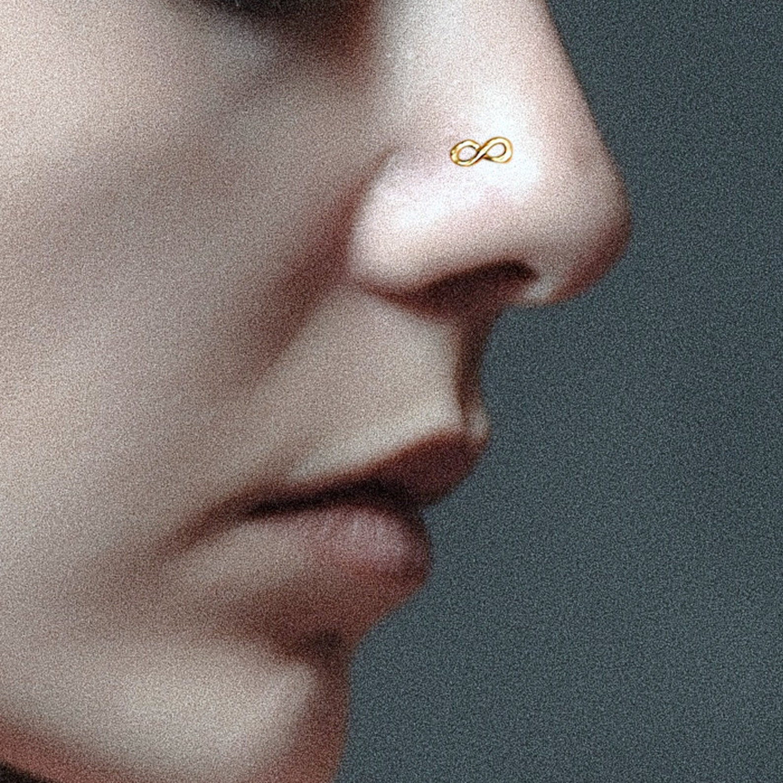 Gold Nose Ring With Infinity Sign 9ct L Bend Nose Stud | Etsy