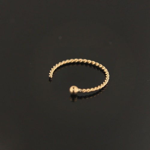 9ct Gold Nose Ring Tiny Nose Hoop Thin Nose Ring Available - Etsy