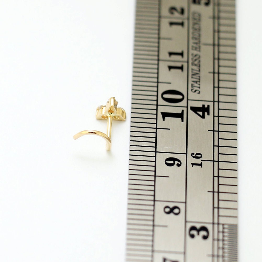 Triangle Nose Stud Gemstone Nose Stud 14K Gold Nose Ring | Etsy