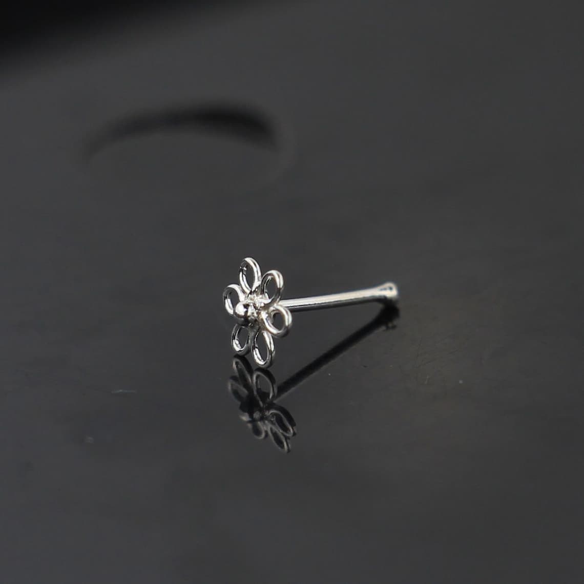 Filigree Flower Nose Stud Sterling Silver Nose Stud Nose - Etsy UK