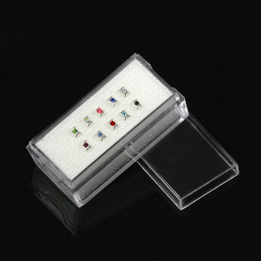 10pcs Gemstone Nose Bone Studs Nose Stud L Shape/ Straight Stud ...