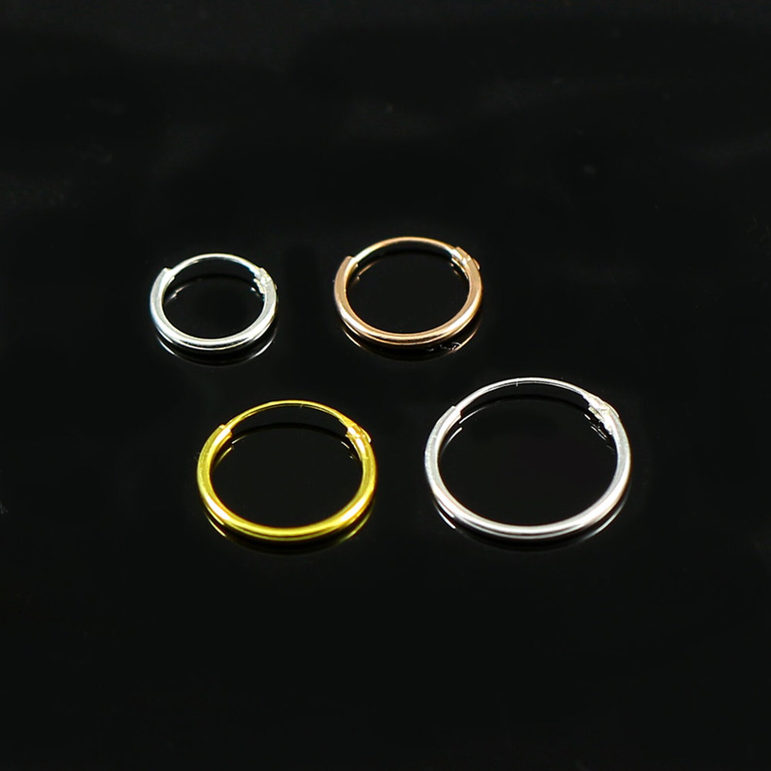 Sterling Silver Nose Ring Hinged Segment Ring Thin Nose - Etsy