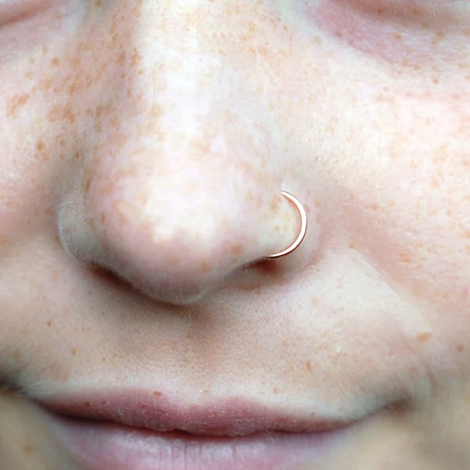 14ct Rose Gold Nose Hoop Open Nose Hoop Tiny Nose Hoop Thin - Etsy