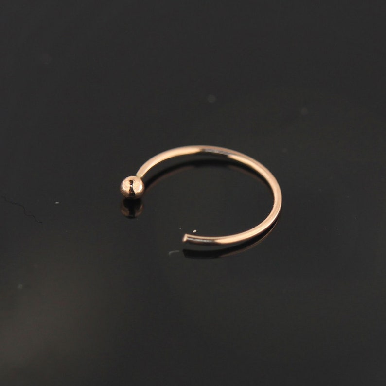 14ct Rose Gold Nose Hoop Open Nose Hoop Tiny Nose Hoop Thin - Etsy