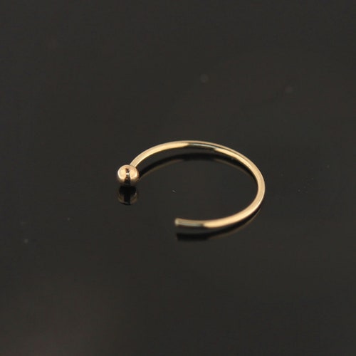 9ct Gold Nose Ring Tiny Nose Hoop Thin Nose Ring Available - Etsy