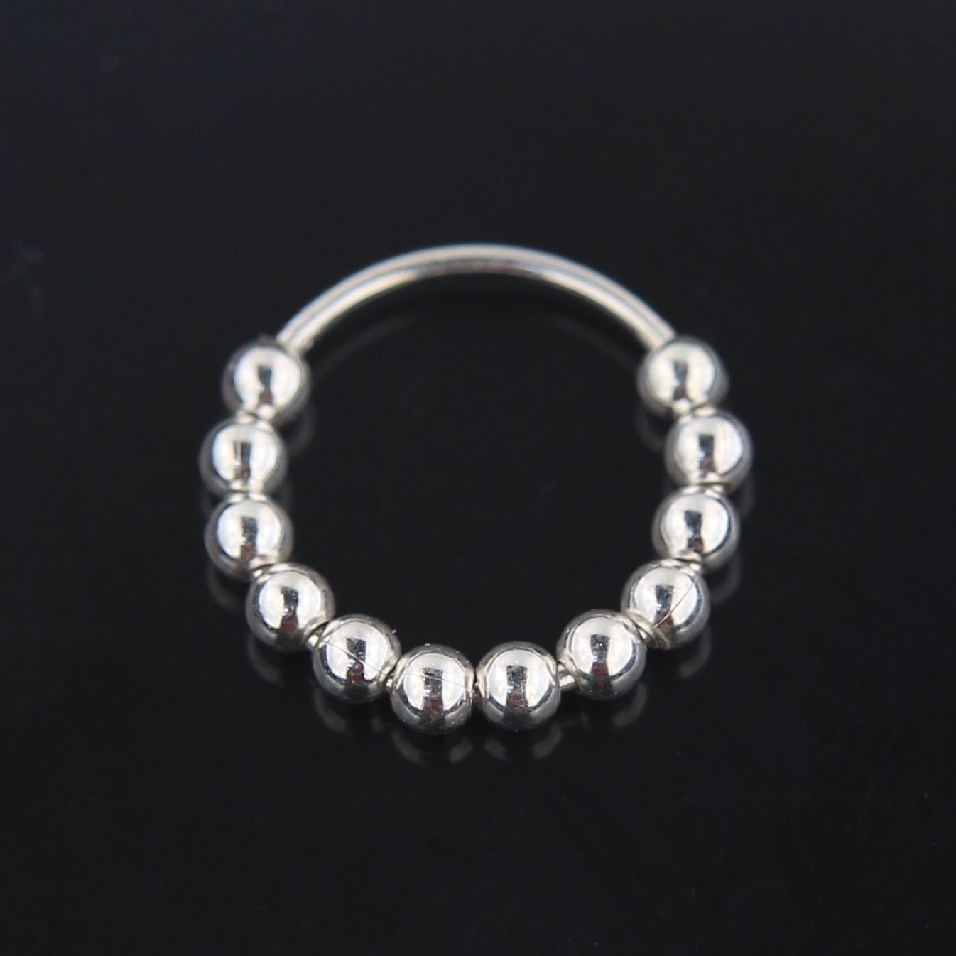 Beaded Nose Rings Snug Nose Ring Tiny Nose Ring Sterling | Etsy