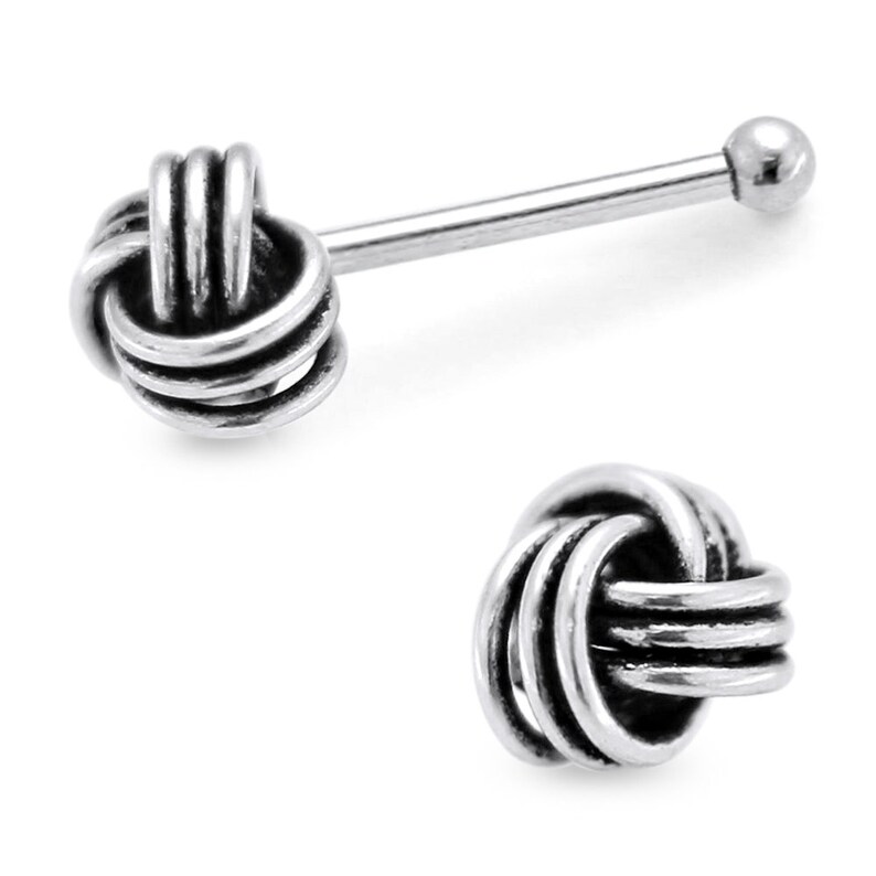 Triple Knot Nose Bone Unique Nose Ring Sterling Silver Nose - Etsy UK