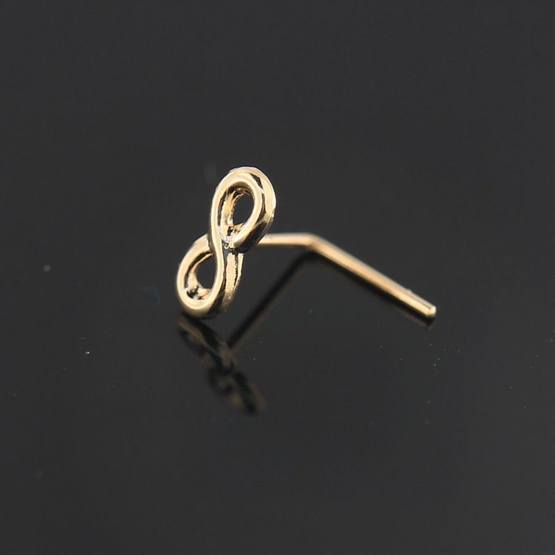 Gold Nose Ring With Infinity Sign 9ct L Bend Nose Stud - Etsy