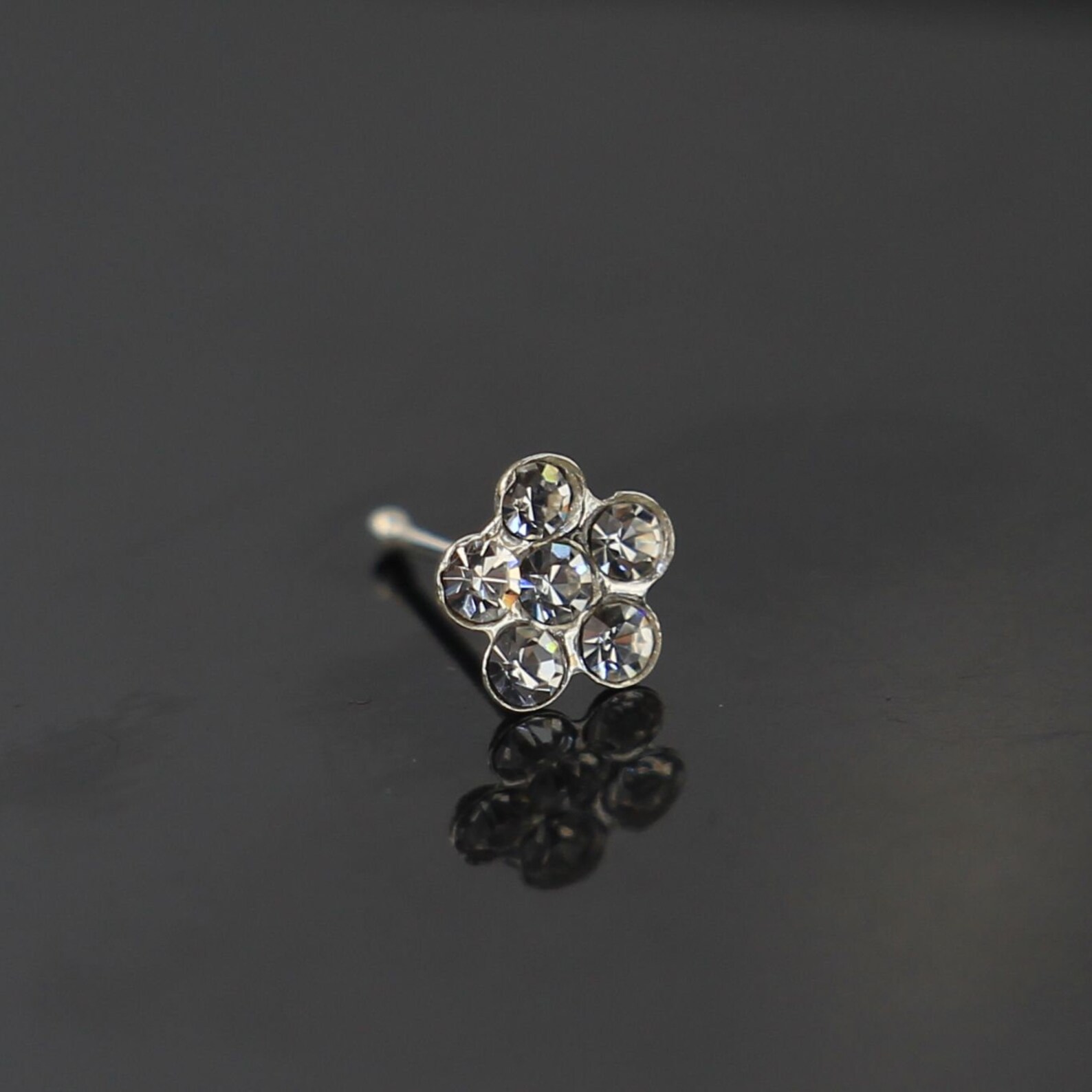 Flower Nose Stud Sterling Silver Nose Bone Style Nose Ring - Etsy