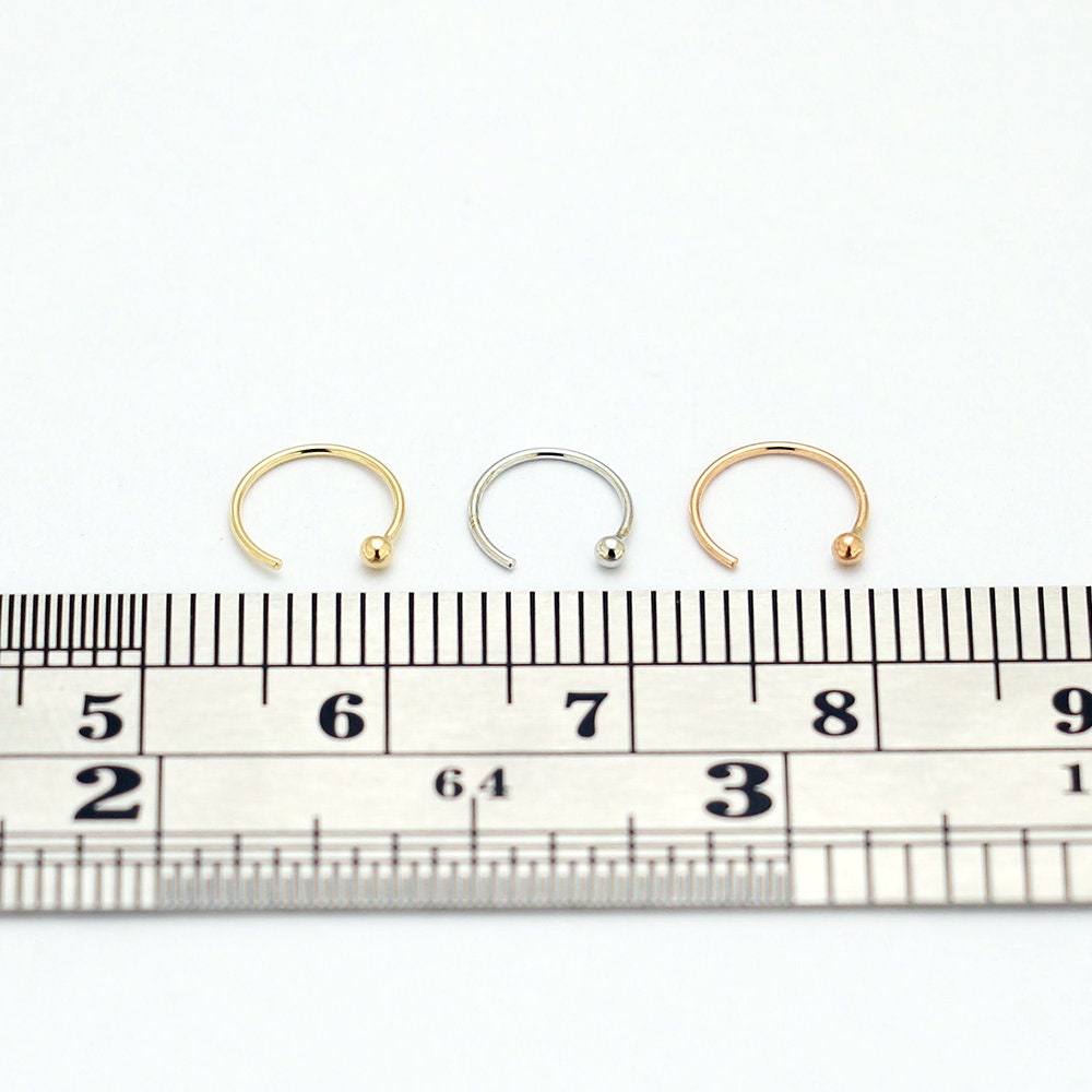 14ct Gold Nose Ring Hoop Open Nose Hoop Tiny Nose Hoop Thin | Etsy