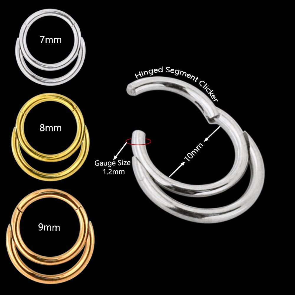 Crescent Moon Septum Ring Stacked Septum Clicker/ Cartilage - Etsy