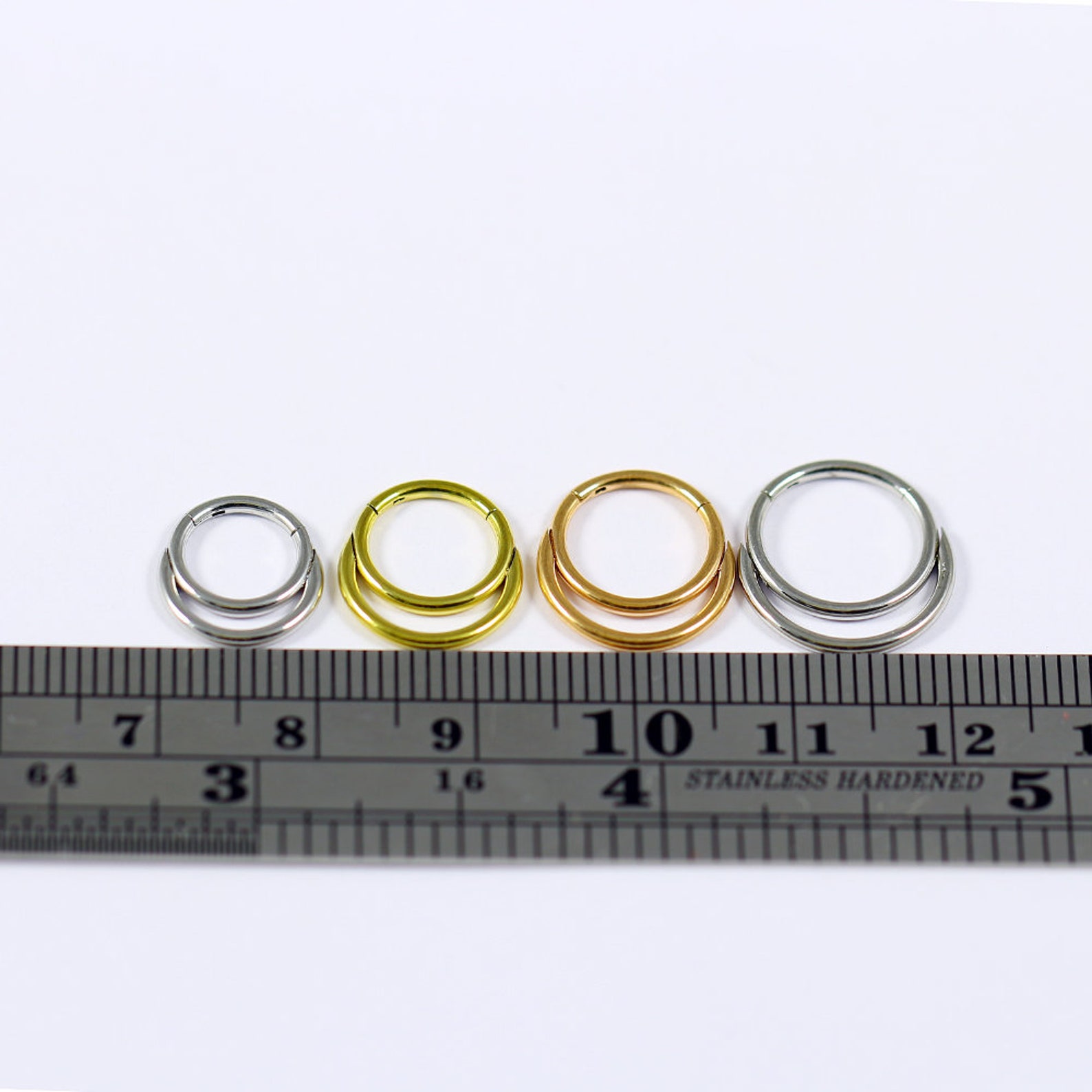 Crescent Moon Septum Ring Stacked Septum Clicker/ Cartilage - Etsy