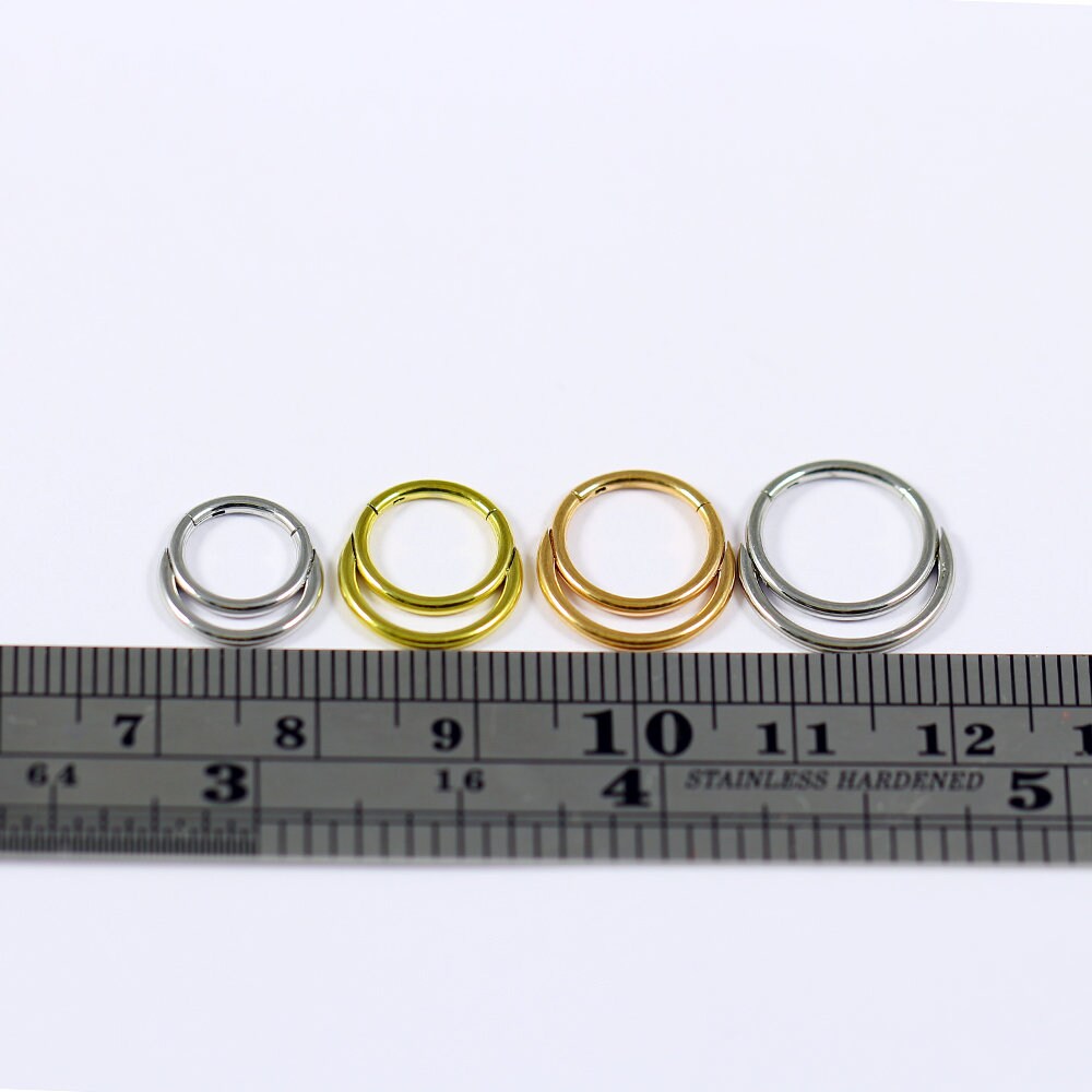 Crescent Moon Septum Ring Stacked Septum Clicker/ Cartilage - Etsy