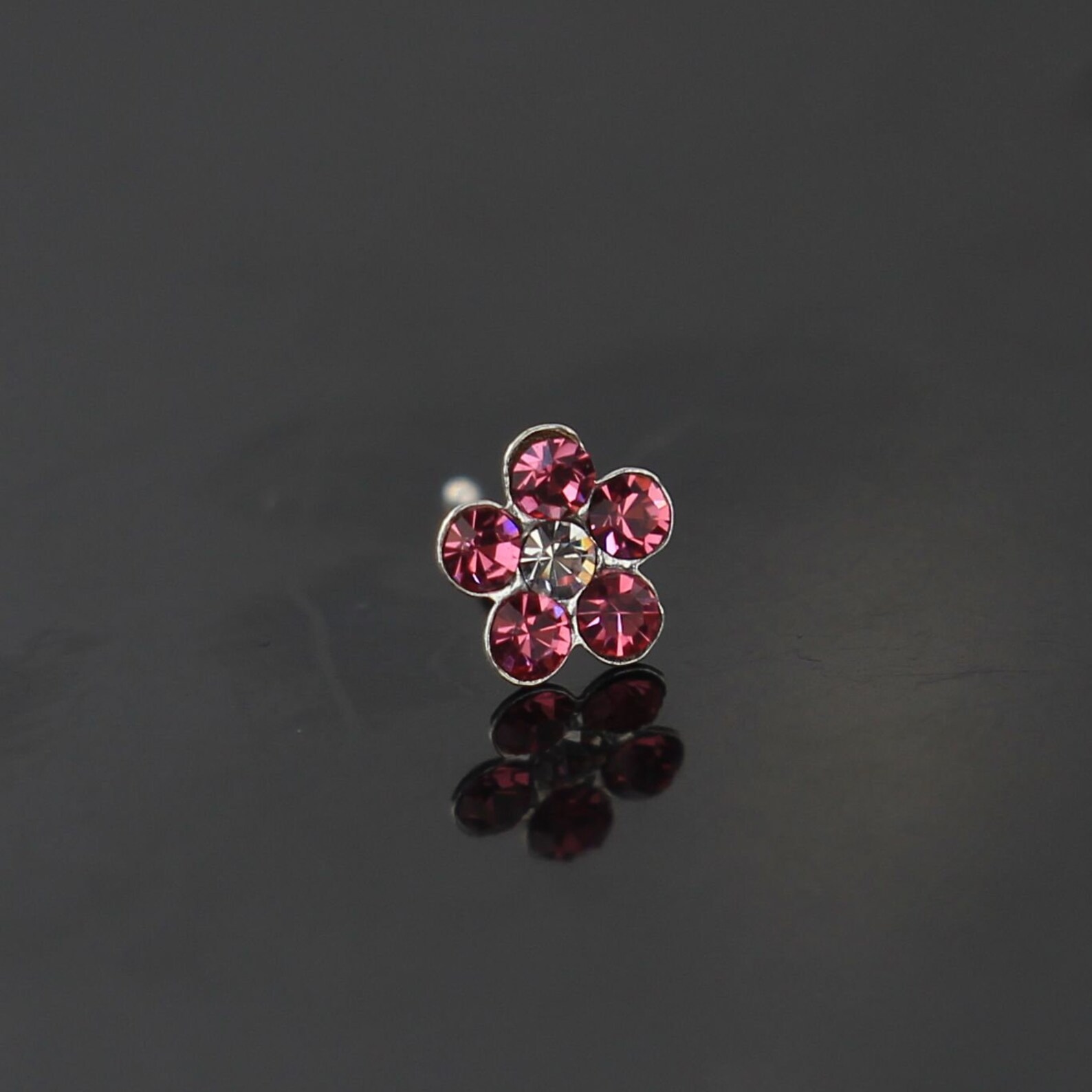 Flower Nose Stud Sterling Silver Nose Bone Style Nose Ring - Etsy