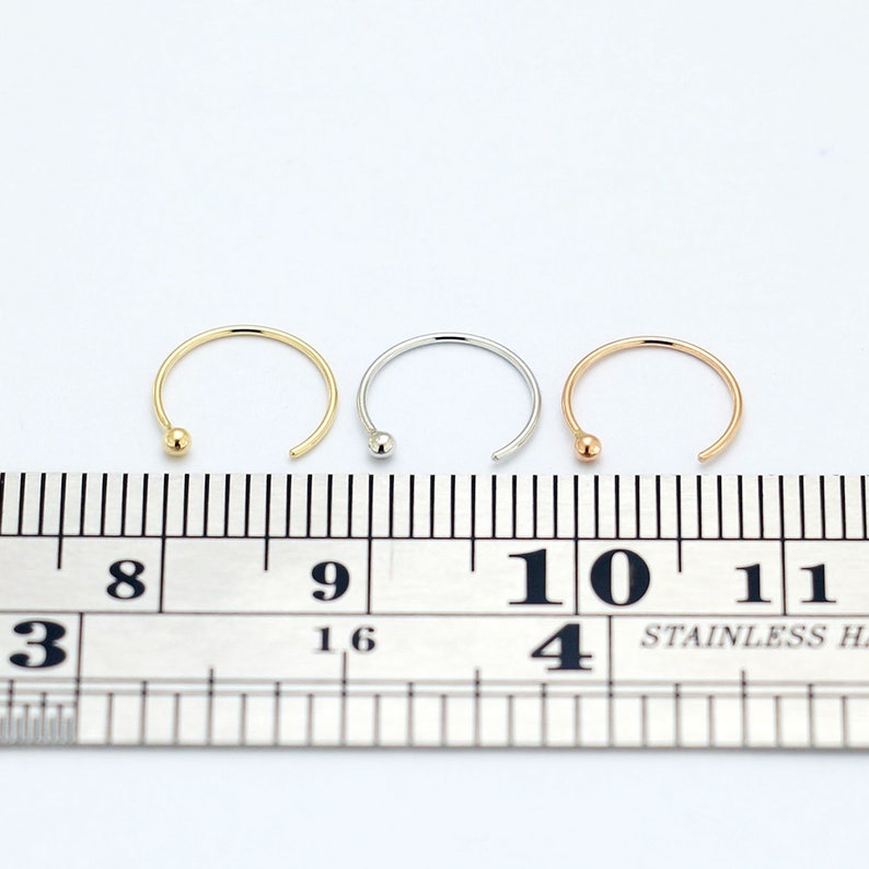 14ct Gold Nose Ring Hoop Open Nose Hoop Tiny Nose Hoop Thin - Etsy UK
