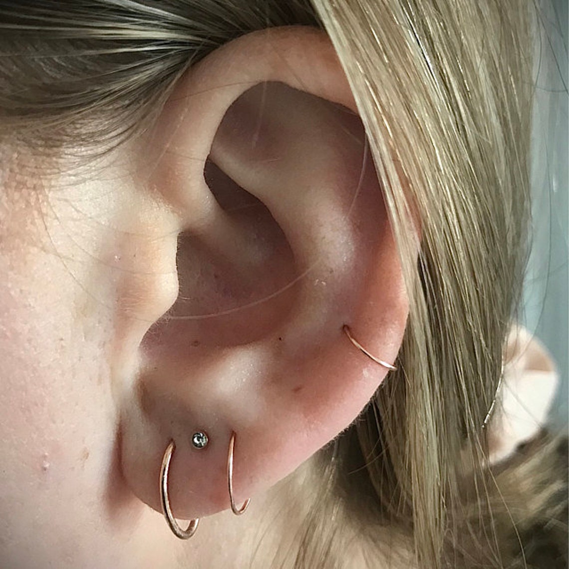 9ct Gold Nose Ring Tiny Nose Hoop Thin Nose Ring Available | Etsy