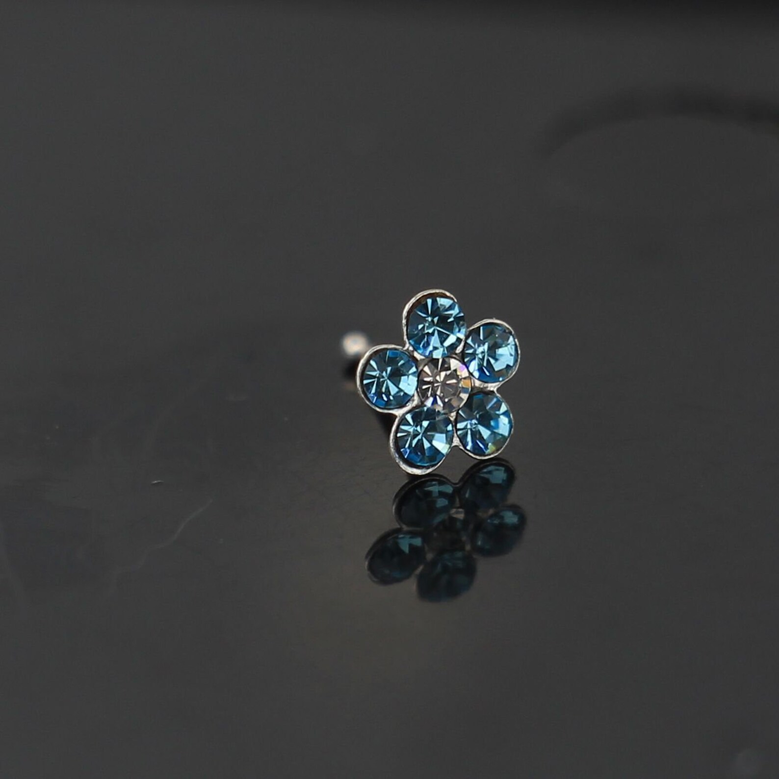 Flower Nose Stud Sterling Silver Nose Bone Style Nose Ring - Etsy