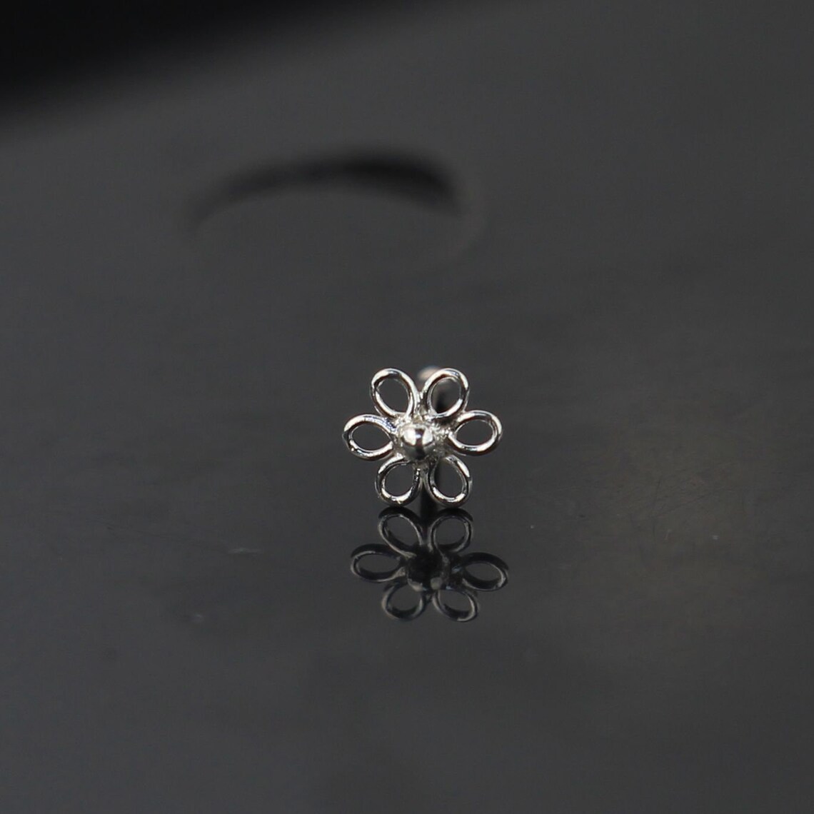 Filigree Flower Nose Stud Sterling Silver Nose Stud Nose - Etsy UK