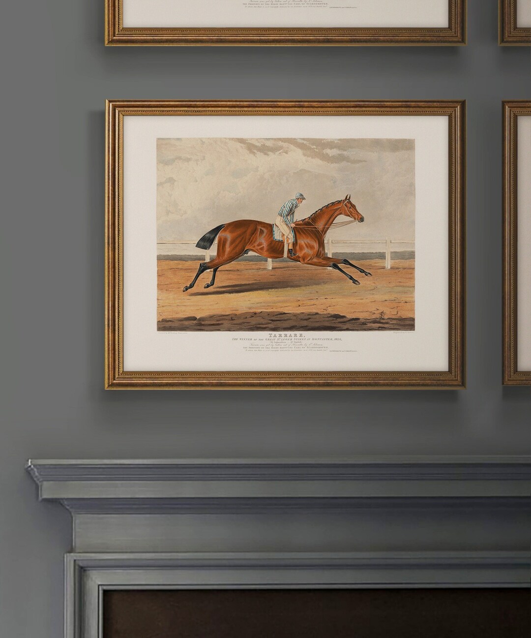 Tarrare Racehorse Portrait Thoroughbred Vintage Equestrian Home Decor ...