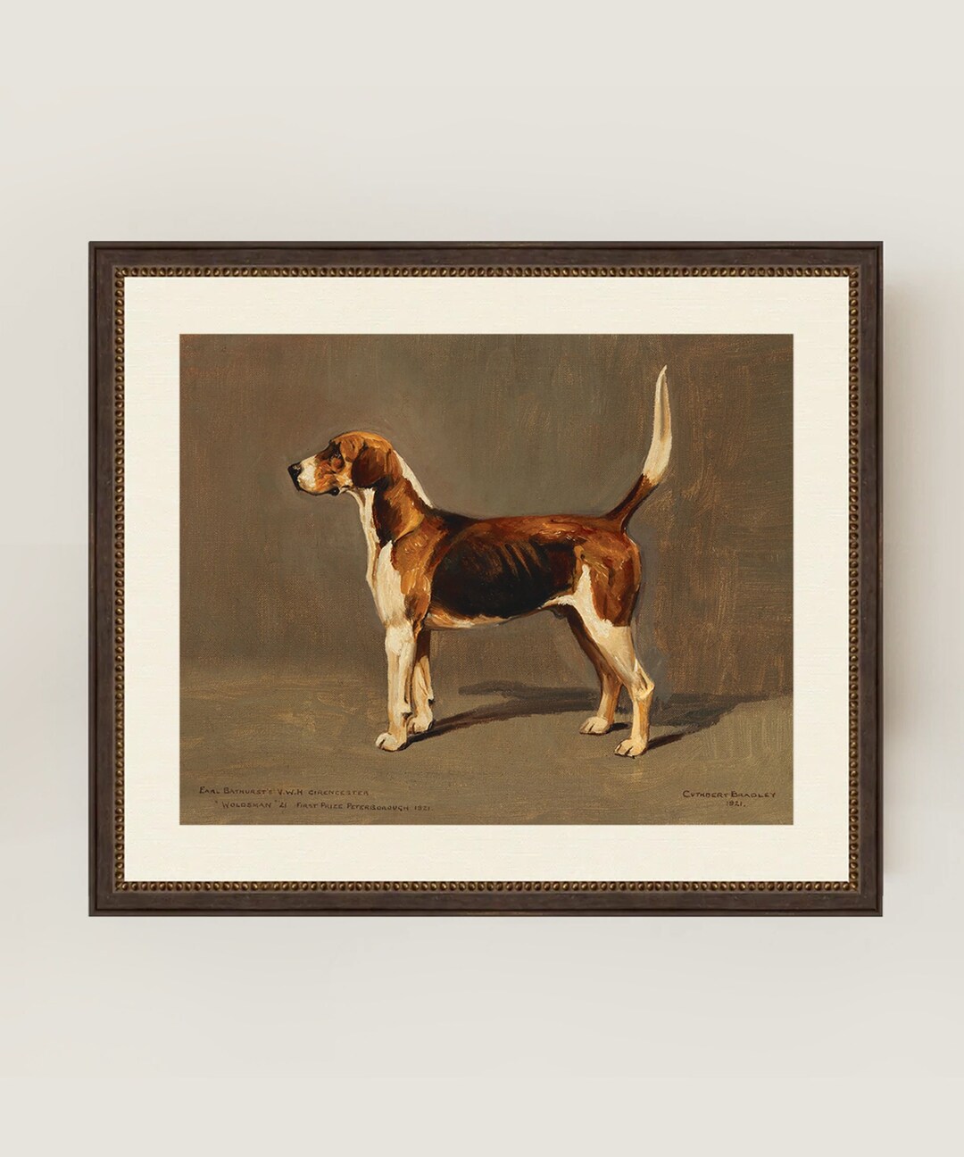 Portrait of A Hound Dog | Vintage Dog Painting | Sporting Art | Vintage ...