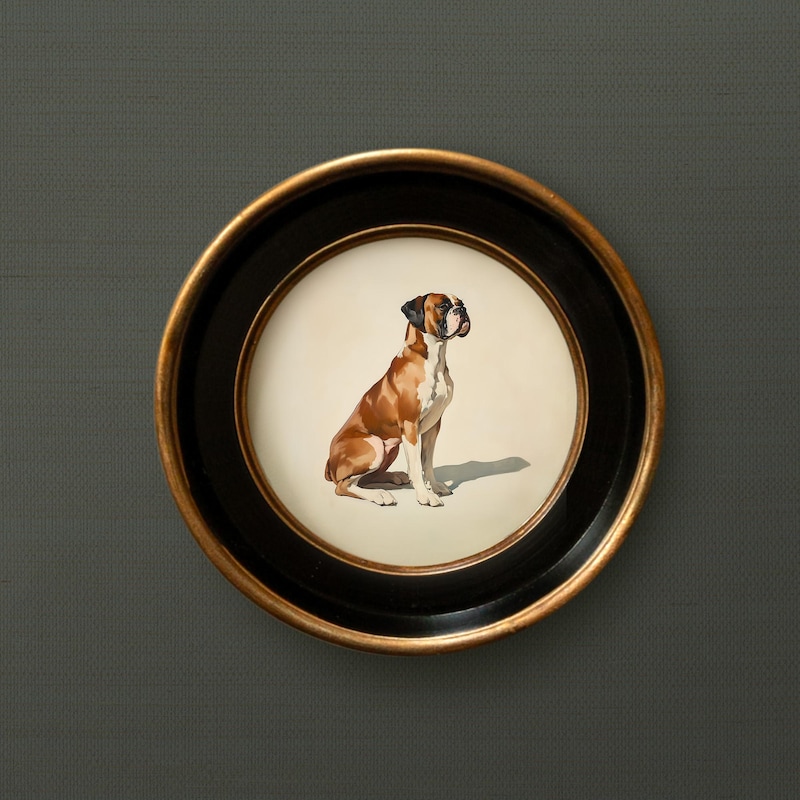 Framed Boxer Dog Print - Etsy