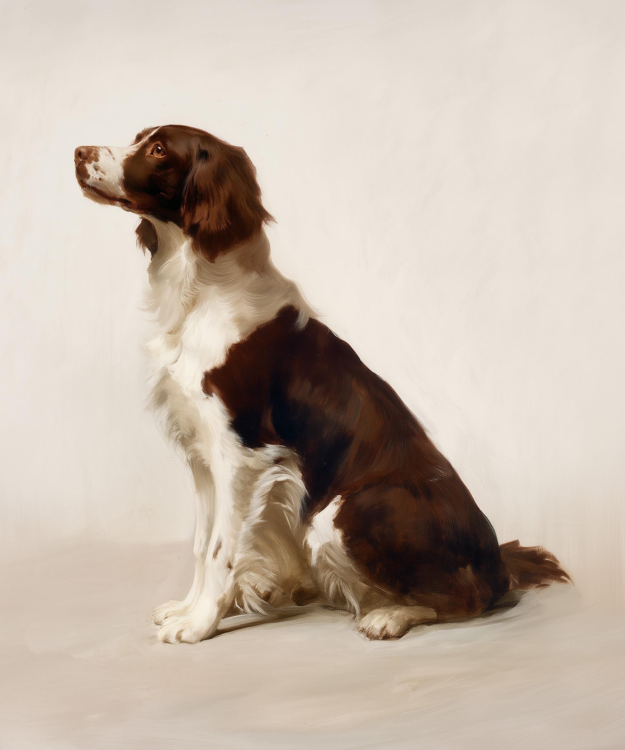 Springer Spaniel Art Print With Vintage Style Round Frame | English ...