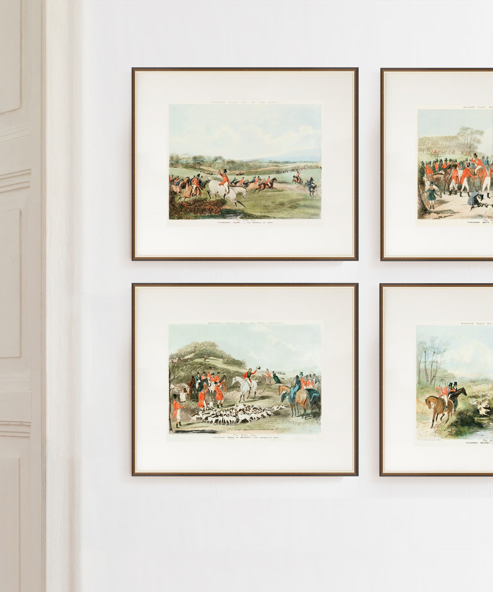 Set of 4 Vintage Fox Hunting Prints | Hunt Scene Paintings | Gift for ...