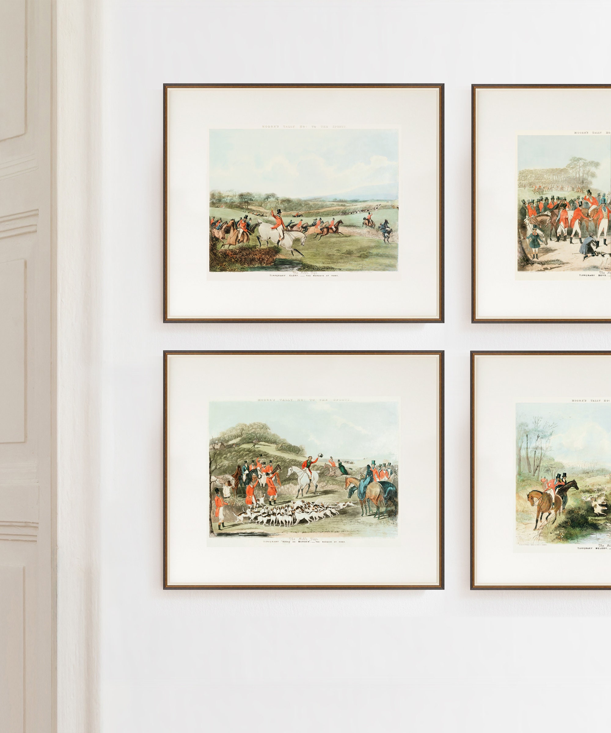 Set of 4 Vintage Fox Hunting Prints | Hunt Scene Paintings | Gift for ...