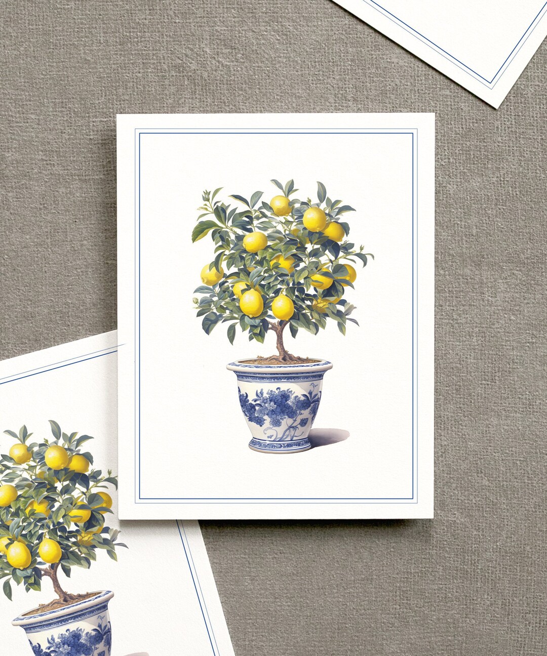 Lemon Tree Ginger Jar Stationery Set | Chinoiserie Blue and White Cards ...