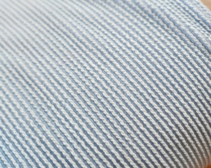 Variegated Ribbed Knit, Fabric by the Yard, Floral, Rib Knit, Sky Blue ...