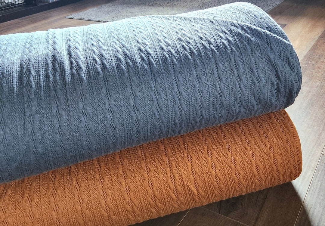 Cable Sweater Knit, Sweater Knit Fabric by the Yard, Textured Sweater ...
