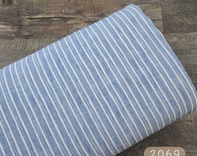 Polyester Fabric by the Yard, French Blue Stripes #2069 - Etsy