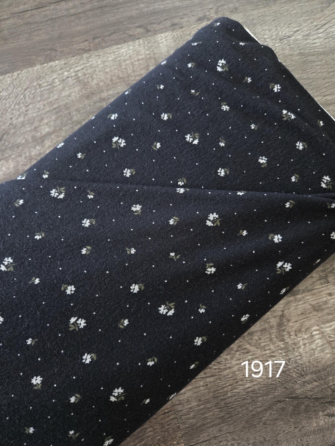 Pointelle Knit, Fabric by the Yard, Rib Knit Floral, Rib Knit, Black ...