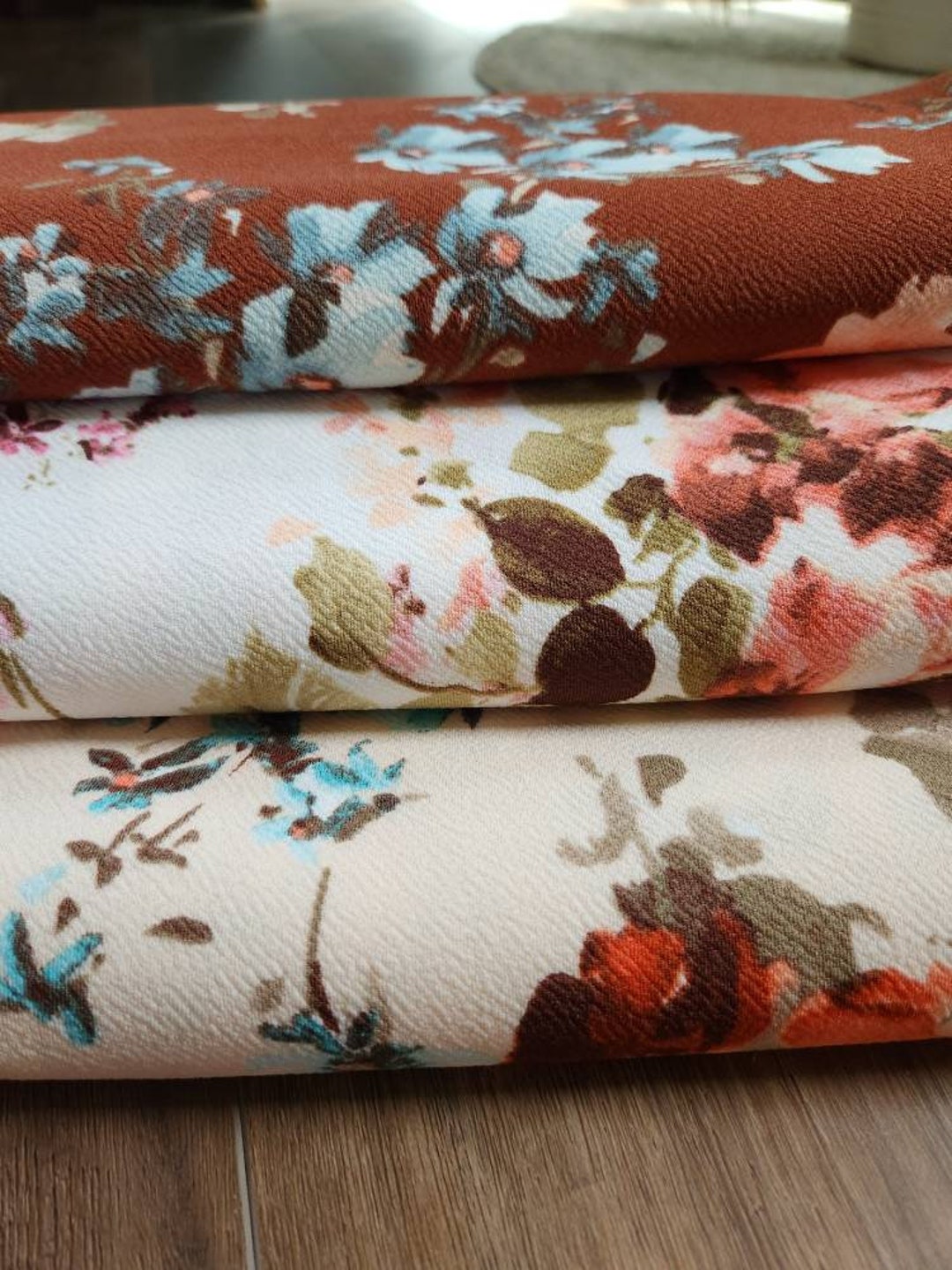 Printed Liverpool Textured Stretch Fabric by the Yard, Knit Fabric ...