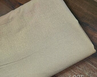 Linen Blend Fabric by the Yard, Light Tan With Floral #L066, Dark Blue ...