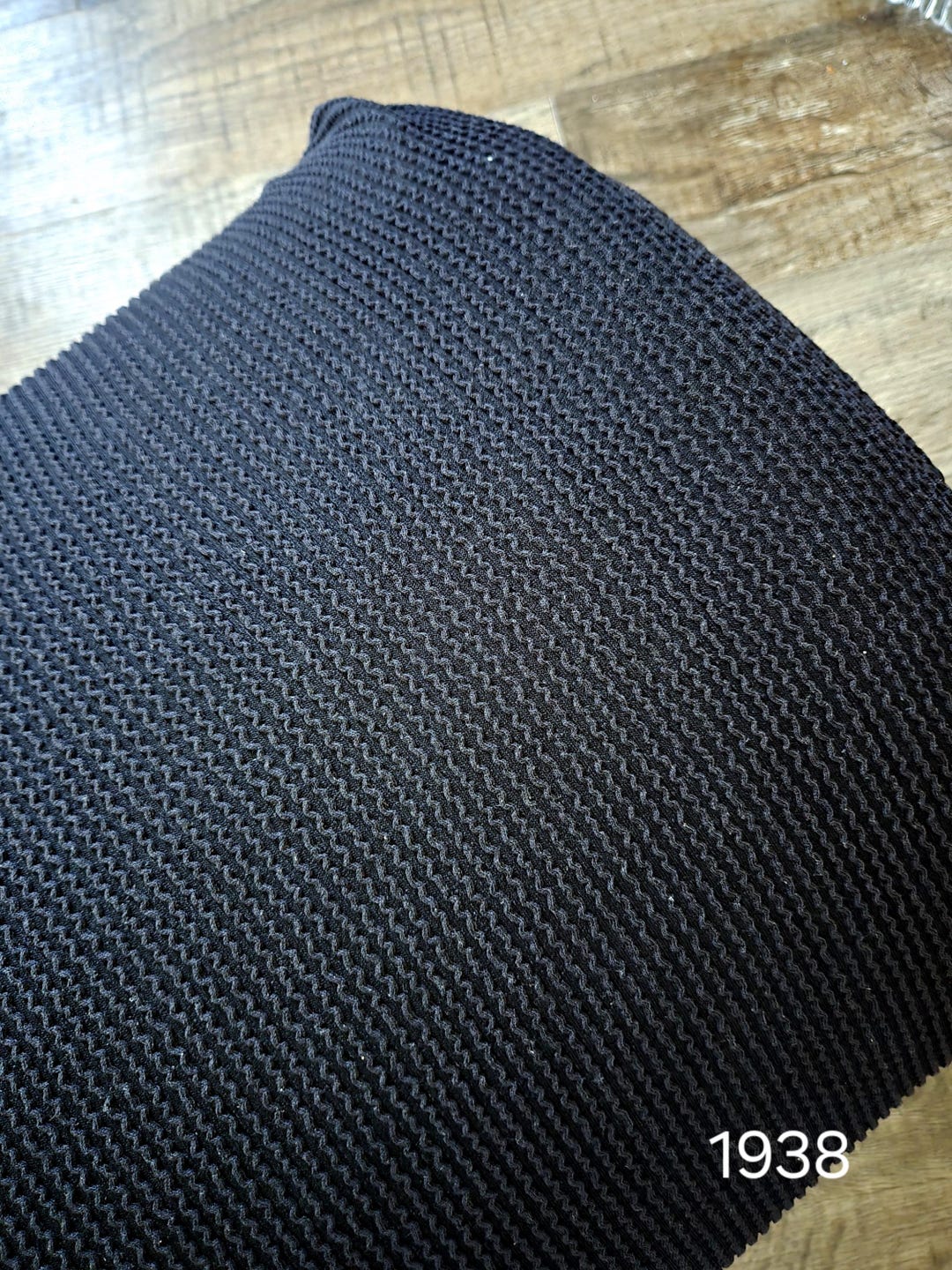 Ribbed Jacquard Knit, Fabric by the Yard, Rib Knit, True Black ...